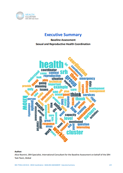 Executive Summary: Sexual and Reproductive Health Coordination Baseline ...