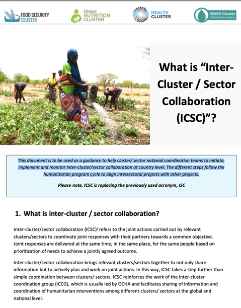 What is “Inter- Cluster / Sector Collaboration (ICSC)”? ICSC Guide 2023