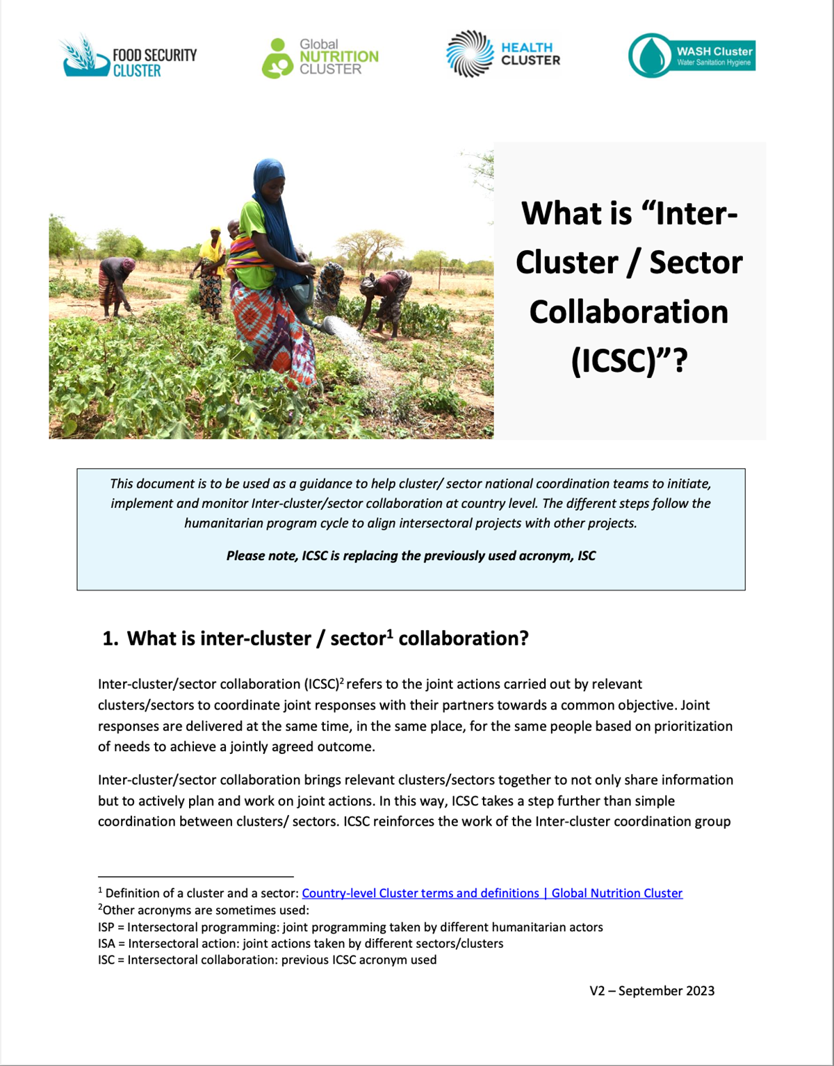 What is “Inter- Cluster / Sector Collaboration (ICSC)”? ICSC Guide 2023